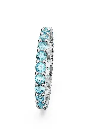 SWAROVSKI Matrix Round Crystal Eternity Ring - Blue/ Silver