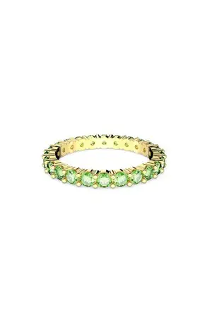 SWAROVSKI Swarovski Matrix Round Crystal Eternity Ring Green/ Gold