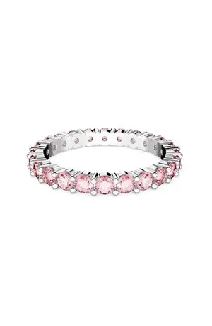 SWAROVSKI Matrix Round Crystal Eternity Ring - Pink/ Silver