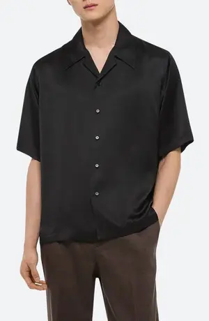 Helmut Lang Boxy Silk Camp Shirt