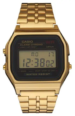 G-Shock Vintage Digital Chronograph Bracelet Watch - Gold/ Black
