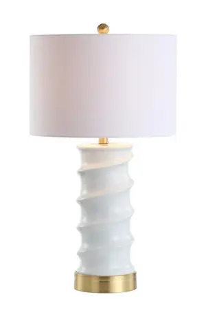 JONATHAN Y Taipei 28" Ceramic Led Table Lamp - White
