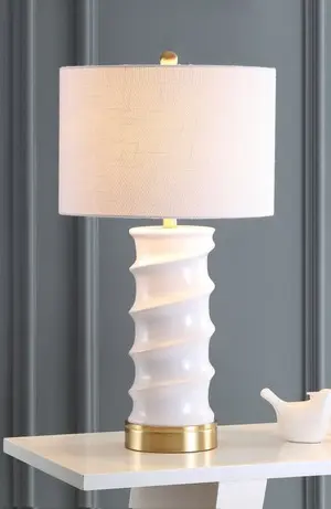 JONATHAN Y Taipei 28" Ceramic Led Table Lamp - White