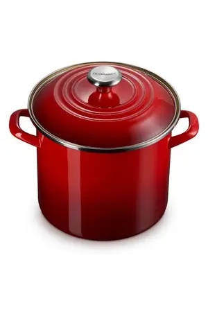 LE CREUSET 8-quart Enameled Stainless Steel Stock Pot - Cerise