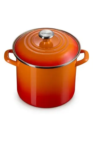 LE CREUSET 8-quart Enameled Stainless Steel Stock Pot - Flame