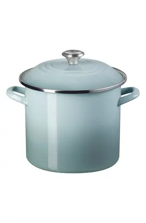 LE CREUSET 8-quart Enameled Stainless Steel Stock Pot - Sea Salt