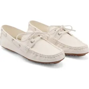 Mango Lace-up Leather Boat Shoe