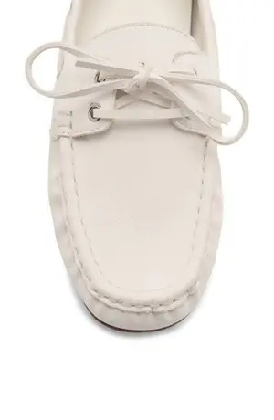 Mango Lace-up Leather Boat Shoe
