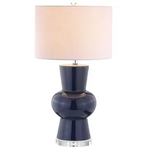 JONATHAN Y Julia 28.5" Ceramic Led Table Lamp Navy