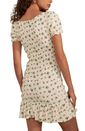 NEXT Ditsy Print Shirred Mini Dress