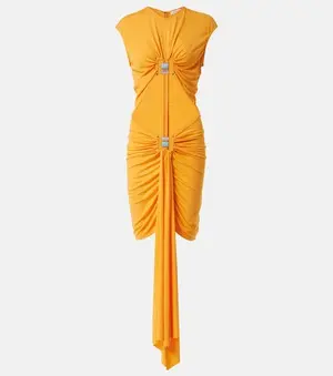 Christopher Esber Bezel Cutout Jersey Minidress - Yellow