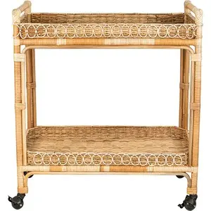 JULISKA Provence Rattan Bar Cart - Natural/ Whitewash