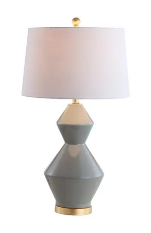 JONATHAN Y Alba 29" Geometric Ceramic/metal Led Table Lamp - Gray