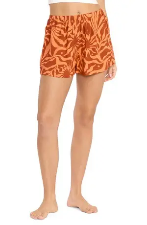 BILLABONG Printed Cotton Shorts - Orange Squeeze