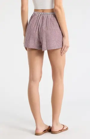 BILLABONG Printed Cotton Shorts - Red Dahlia