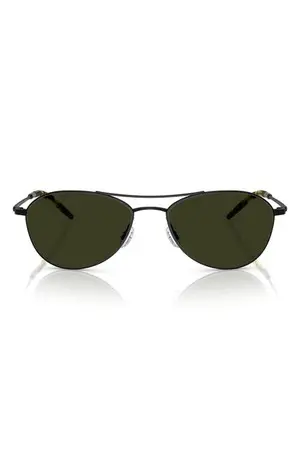 Oliver Spencer 57mm Pilot Sunglasses - Matte Black/ G15 Polar