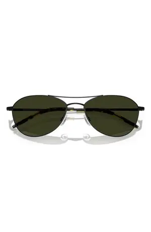 Oliver Spencer 57mm Pilot Sunglasses - Matte Black/ G15 Polar