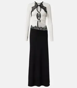Christopher Esber Lace-trimmed Cutout Maxi Dress - White