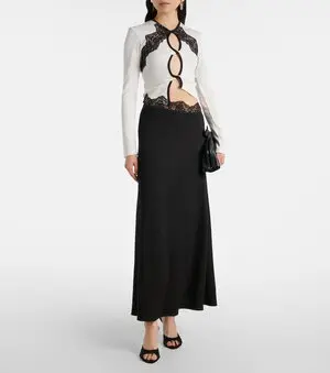 Christopher Esber Lace-trimmed Cutout Maxi Dress - White