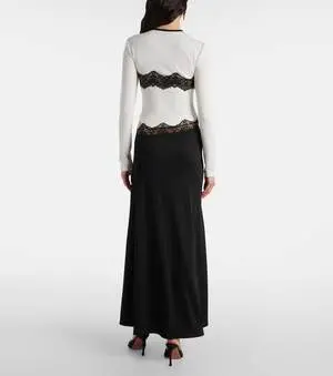 Christopher Esber Lace-trimmed Cutout Maxi Dress - White