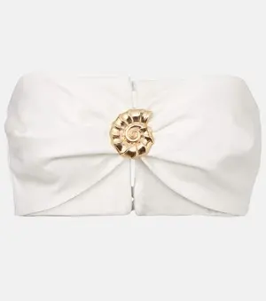 ADRIANA DEGREAS Embellished Bandeau Top - White