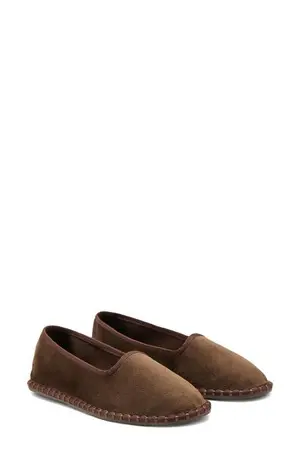 Mango Velour Loafer - Brown
