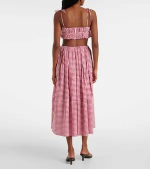 Faithfull The Brand Mira Gingham Cotton Poplin Crop Top