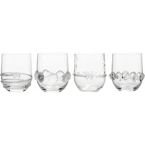 JULISKA Heritage Set Of 4 Assorted Stemless Wine Glasses - Clear