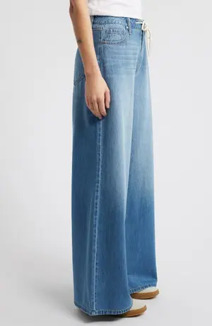 1822 Denim Drawstring High-waist Wide-leg Jeans