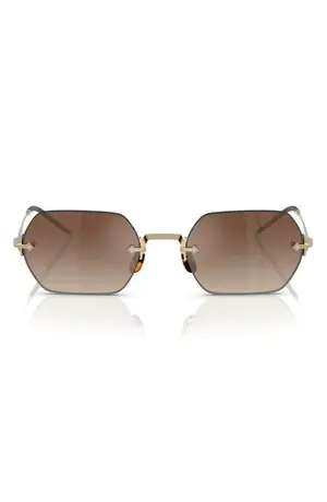 Oliver Spencer 52mm Octagon Sunglasses - Gold/dark Brown Gradient