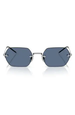 Oliver Spencer 52mm Octagon Sunglasses - Silver/ Blue
