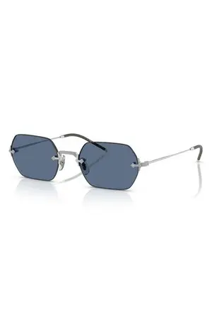 Oliver Spencer 52mm Octagon Sunglasses - Silver/ Blue