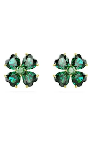 SWAROVSKI Idyllia Clover Stud Earrings - Green
