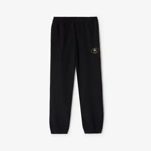 Burberry Knight Stamp Cotton Jogging Pants - Black