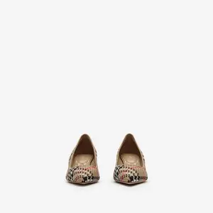 Burberry Check Dame Pumps - Sand