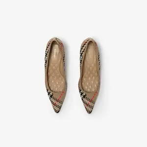 Burberry Check Dame Pumps - Sand