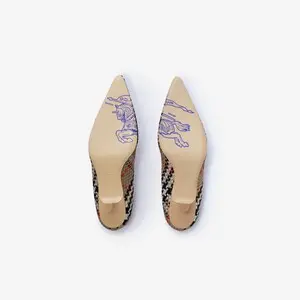 Burberry Check Dame Pumps - Sand