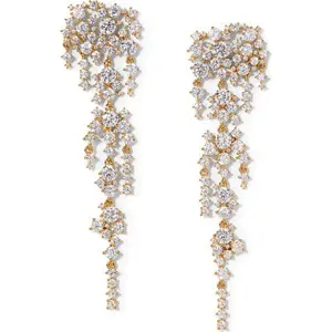 Nadri Starlight Cluster Chandelier Earrings - Gold