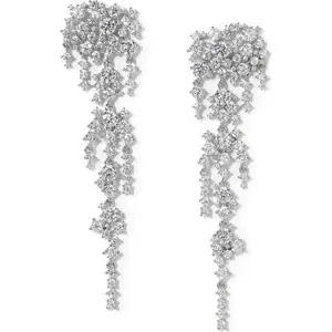 Nadri Starlight Cluster Chandelier Earrings - Rhodium