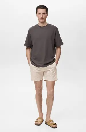 Mango Seersucker Swim Trunks