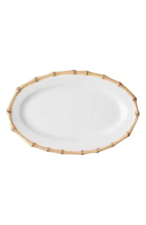 JULISKA Bamboo Ceramic Platter - Bamboo/ Natural