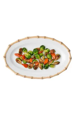 JULISKA Bamboo Ceramic Platter - Bamboo/ Natural
