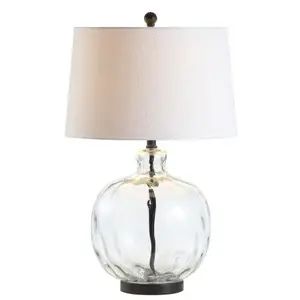 JONATHAN Y Rae 26.5" Glass/metal Led Table Lamp - Clear/black
