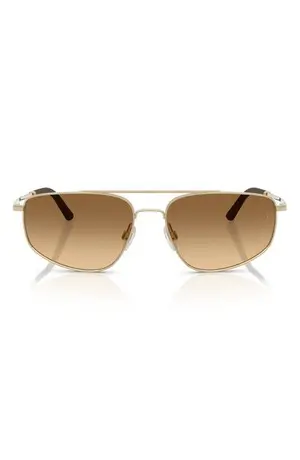 Oliver Spencer 59mm Pilot Sunglasses - Brushed Gold/ Amber Gradient