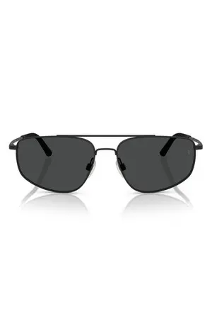 Oliver Spencer 59mm Pilot Sunglasses - Matte Black/ Dark Slate