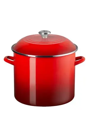 LE CREUSET 16-quart Enameled Stainless Steel Stock Pot - Cerise