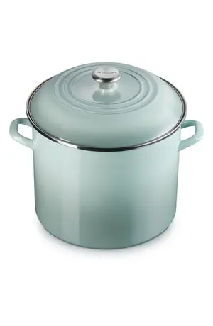 LE CREUSET 16-quart Enameled Stainless Steel Stock Pot - Sea Salt