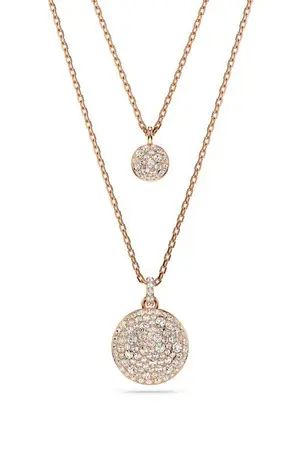 SWAROVSKI Sublima Crystal Pendant Layered Necklace - White/ Silver