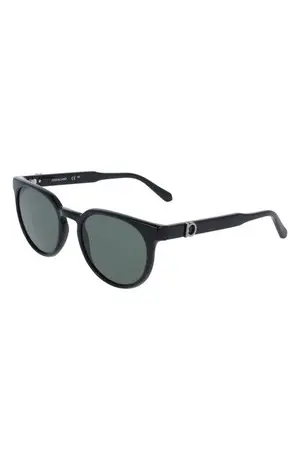FERRAGAMO 53mm Round Sunglasses - Black