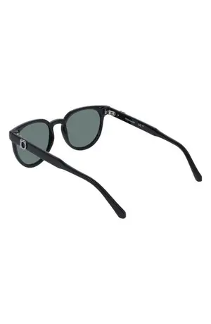 FERRAGAMO 53mm Round Sunglasses - Black